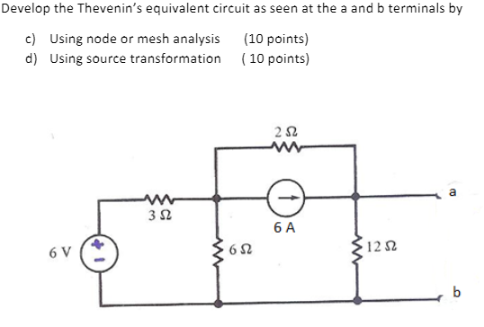 Solved Develop the Thevenin's equivalent circuit as seen at | Chegg.com