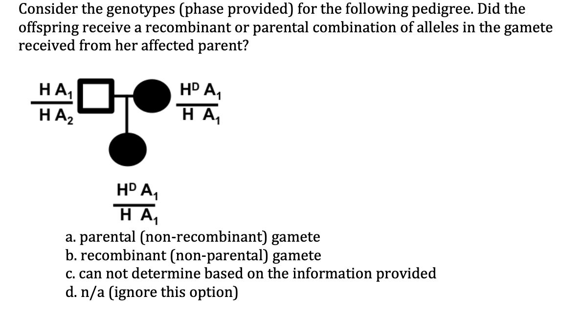 Solved Consider the genotypes (phase provided) for the | Chegg.com