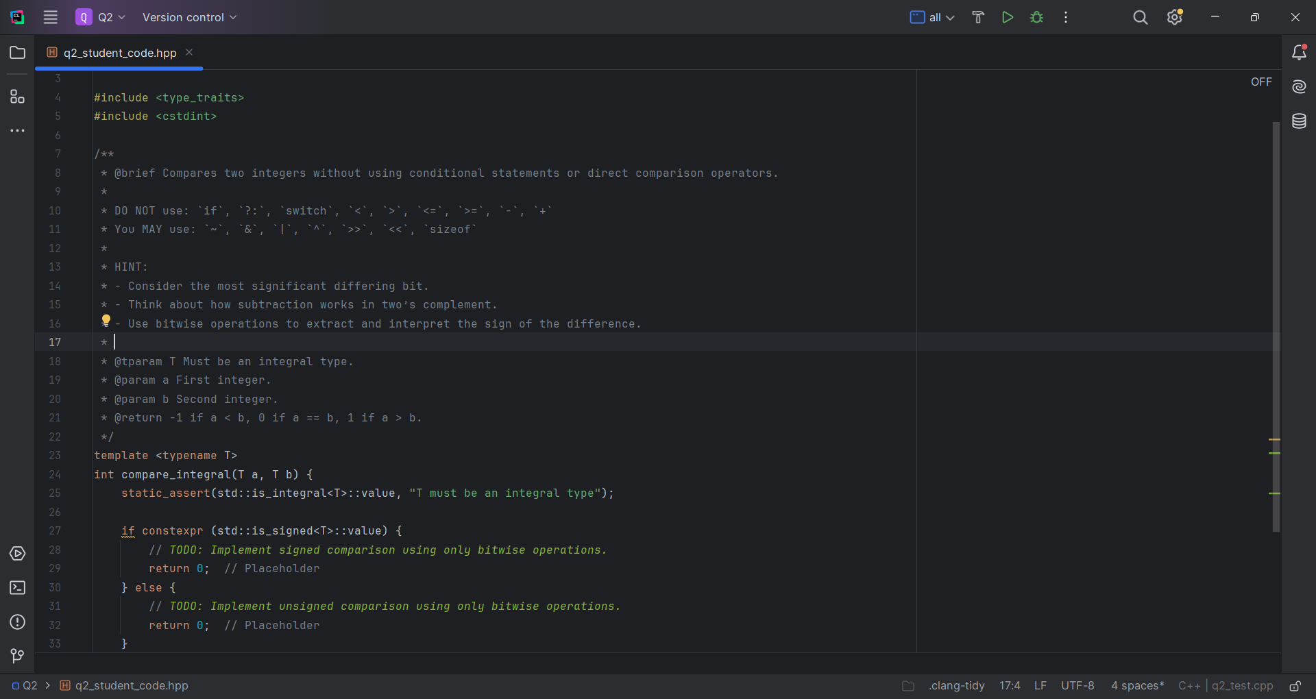 #ifndef Q2_STUDENT_CODE_HPP #define | Chegg.com