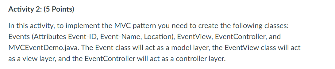 Solved Activity 2 5 Points In This Activity To Implement