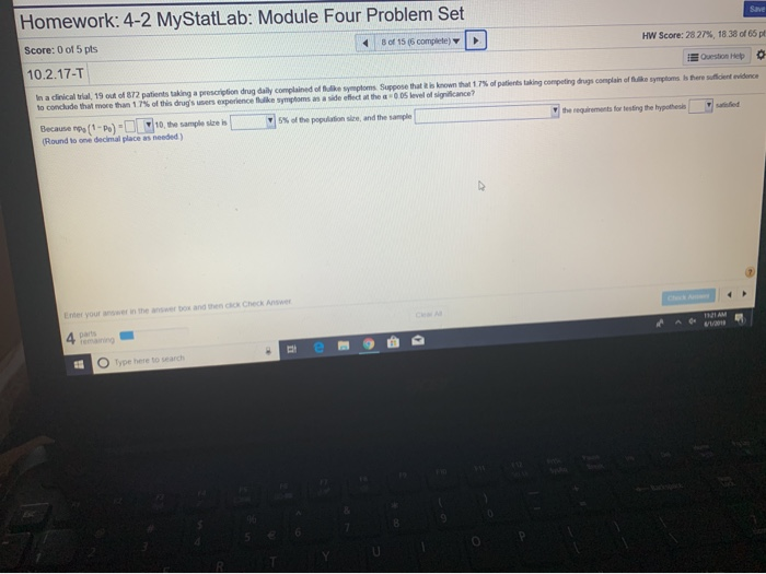 Solved Homework: 4-2 MyStatLab: Module Four Problem Set Save | Chegg.com