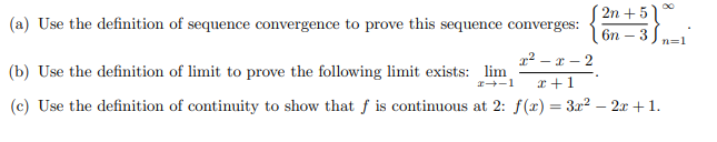 Solved 1. (a) Use the definition of sequence convergence to | Chegg.com