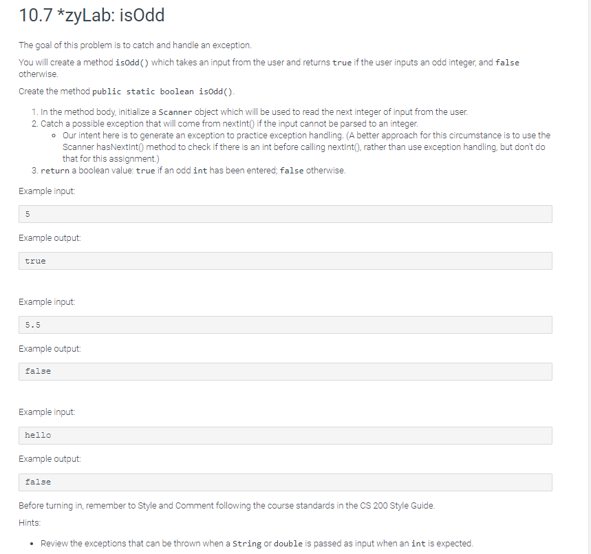 Solved FILES: IntException.java //TODO: remember your header | Chegg.com