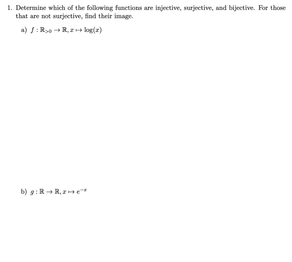 Solved 1. Determine which of the following functions are | Chegg.com