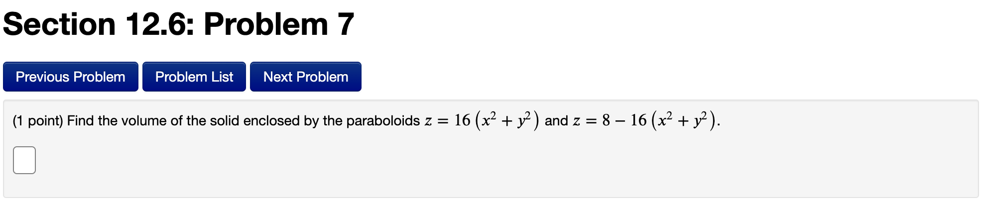 Solved Section 12.6: Problem 7 Previous Problem Problem List | Chegg.com