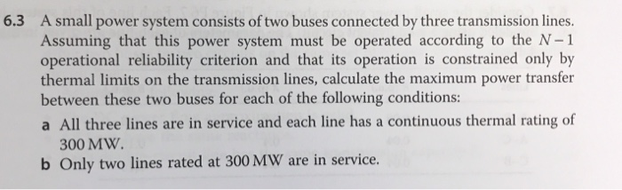 Solved A small power system consists of two buses connected | Chegg.com