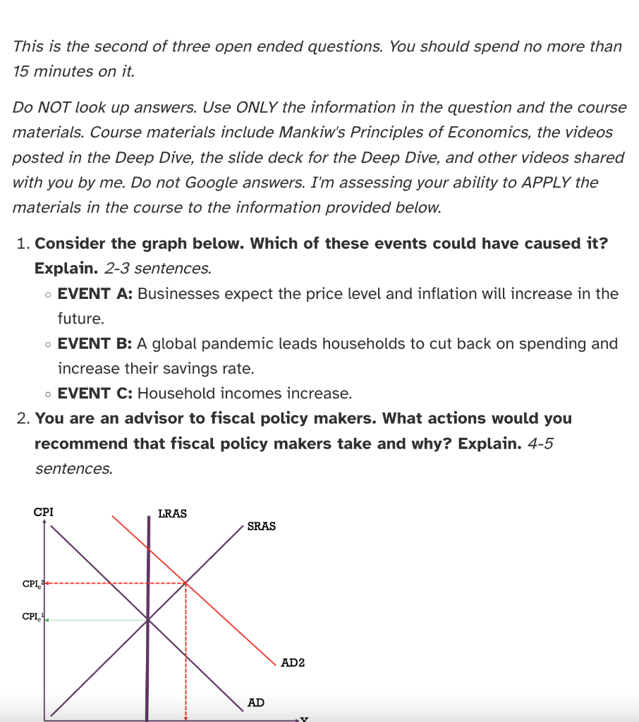 Solved This is the second of three open ended questions. You | Chegg.com