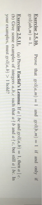 Solved Exercise 2 5 10 Ged Ab M 1 Prove That Gcd A M 1