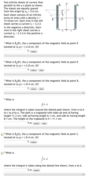 Solved Two infinite sheets of current flow parallel to the | Chegg.com