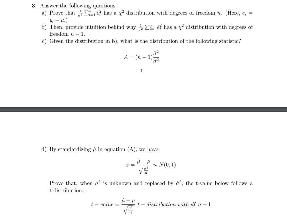 Solved 3. Answer the following questions. a) Prove that | Chegg.com