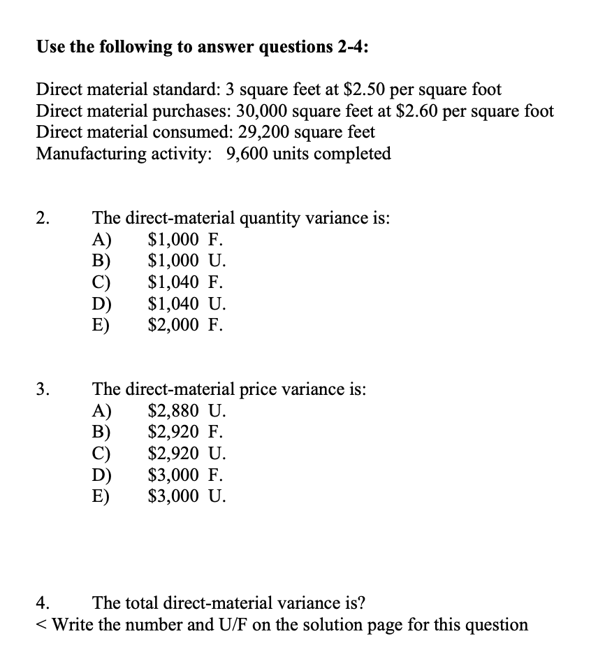 Solved DM Price Variance DM Purchased * (Actual Price - | Chegg.com