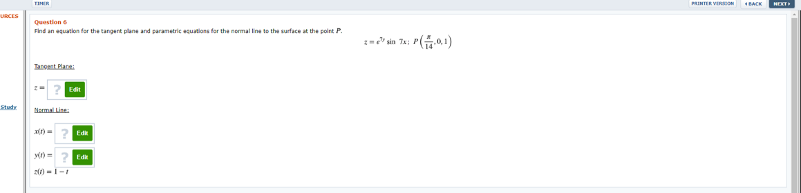 Solved TIMER PRINTER VERSION « BACK NEXT URCES Question 6 | Chegg.com