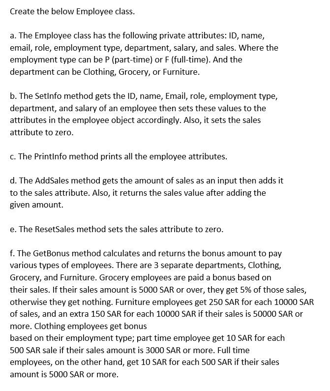 Solved Employee - ID : int - Name: String Email : String | Chegg.com