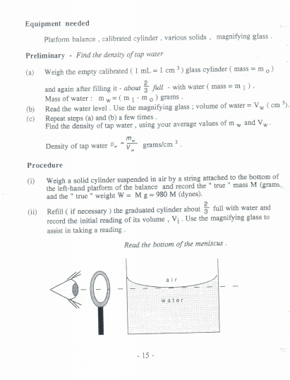 Solved Experiment 3 ARCHIMEDES PRINCIPLE Object : To measure | Chegg.com