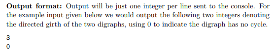 1. Directed girth of a digraph 30 Marks For a digraph | Chegg.com