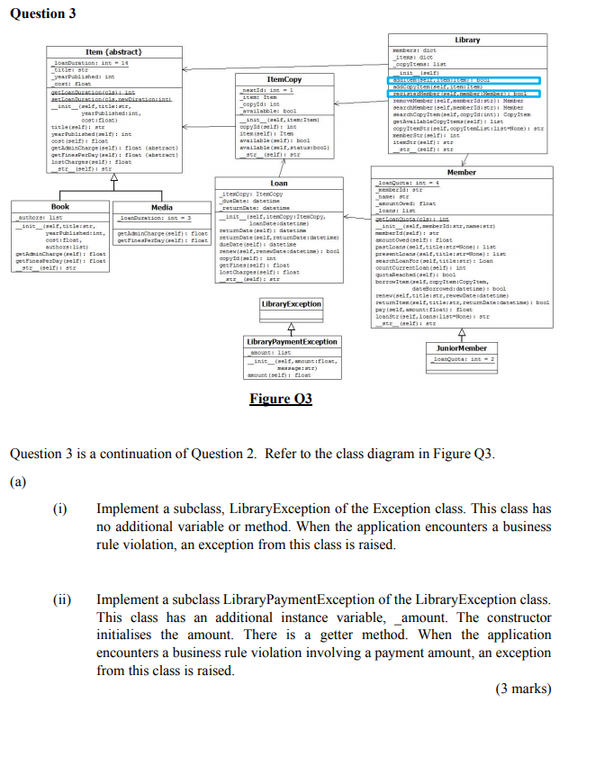 Solved Question 2 Define classes for a library, and test the | Chegg.com