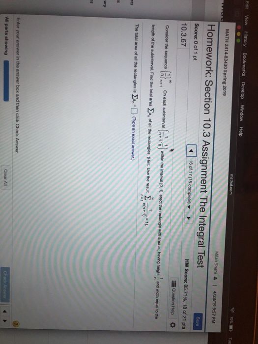 Solved MATH 2414-83430 Spring 2019 Homework: Section 10.3 | Chegg.com