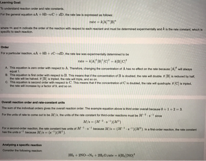 Solved A) what is the overall reaction order? B) | Chegg.com