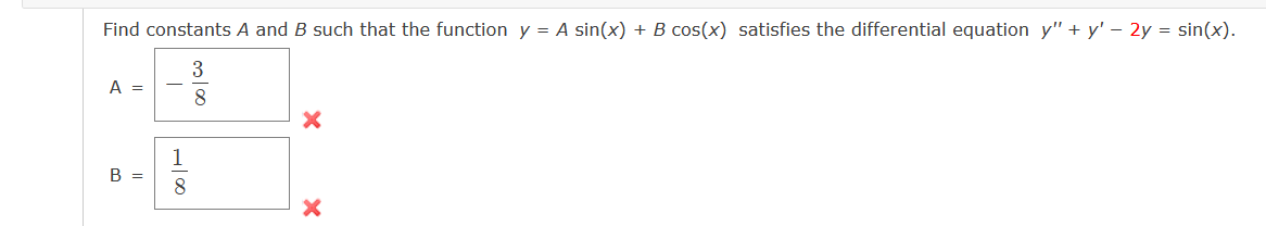 Solved Find constants A and B such that the function | Chegg.com