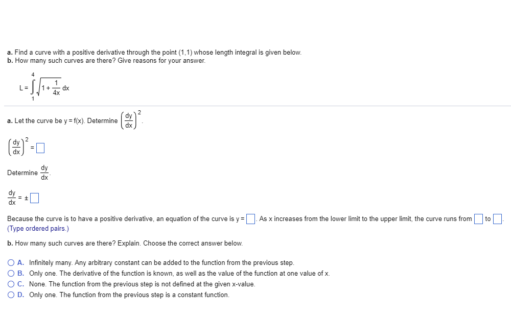 Solved a. Find a curve with a positive derivative through | Chegg.com