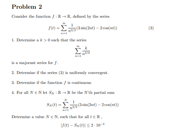 Consider the function f:R→R, defined by the series | Chegg.com