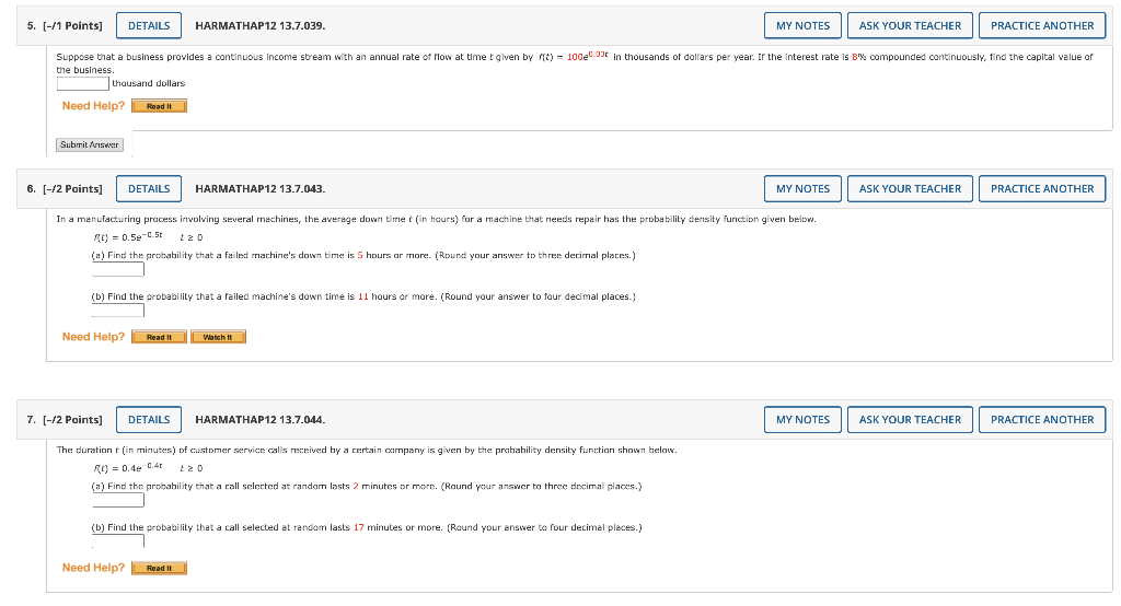 Solved 5. (-/1 Points) DETAILS HARMATHAP12 13.7.039. MY | Chegg.com