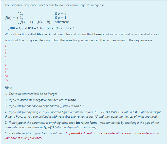 Solved The Fibonacci sequence is defined as follows for a | Chegg.com