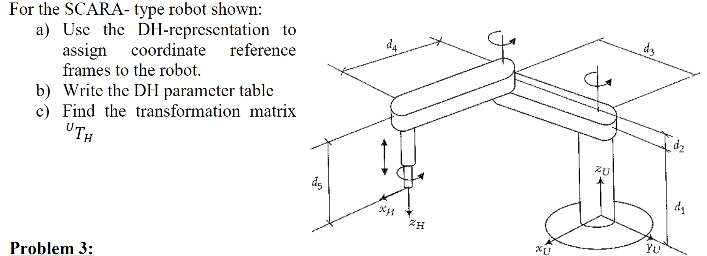 For the SCARA- type robot shown: a) Use the | Chegg.com
