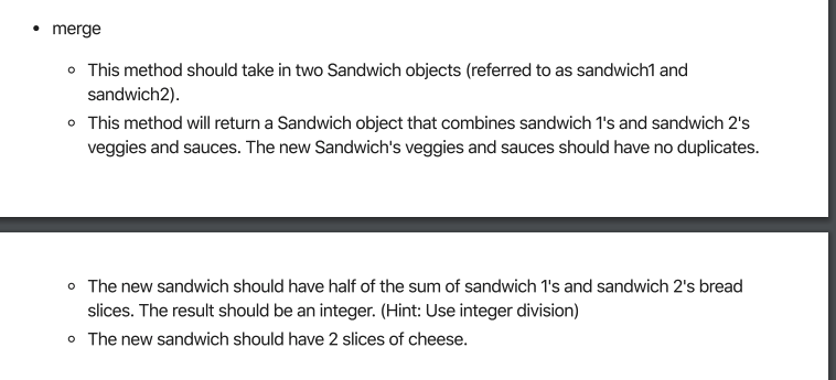 Solved OOP: Sandwich Class Name: Sandwich Description: After | Chegg.com