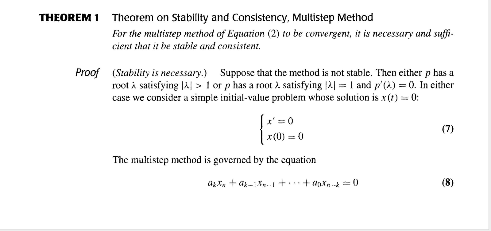 Solved OREM 1 Theorem on Stability and Consistency, | Chegg.com