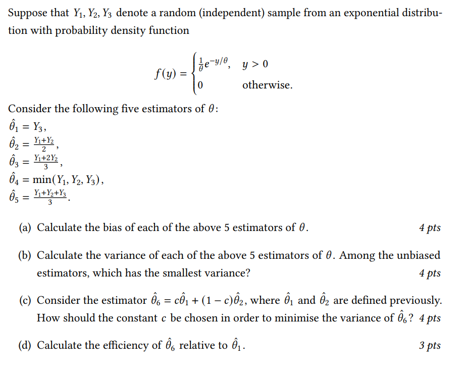Solved Suppose that Y1,Y2,Y3 denote a random (independent) | Chegg.com