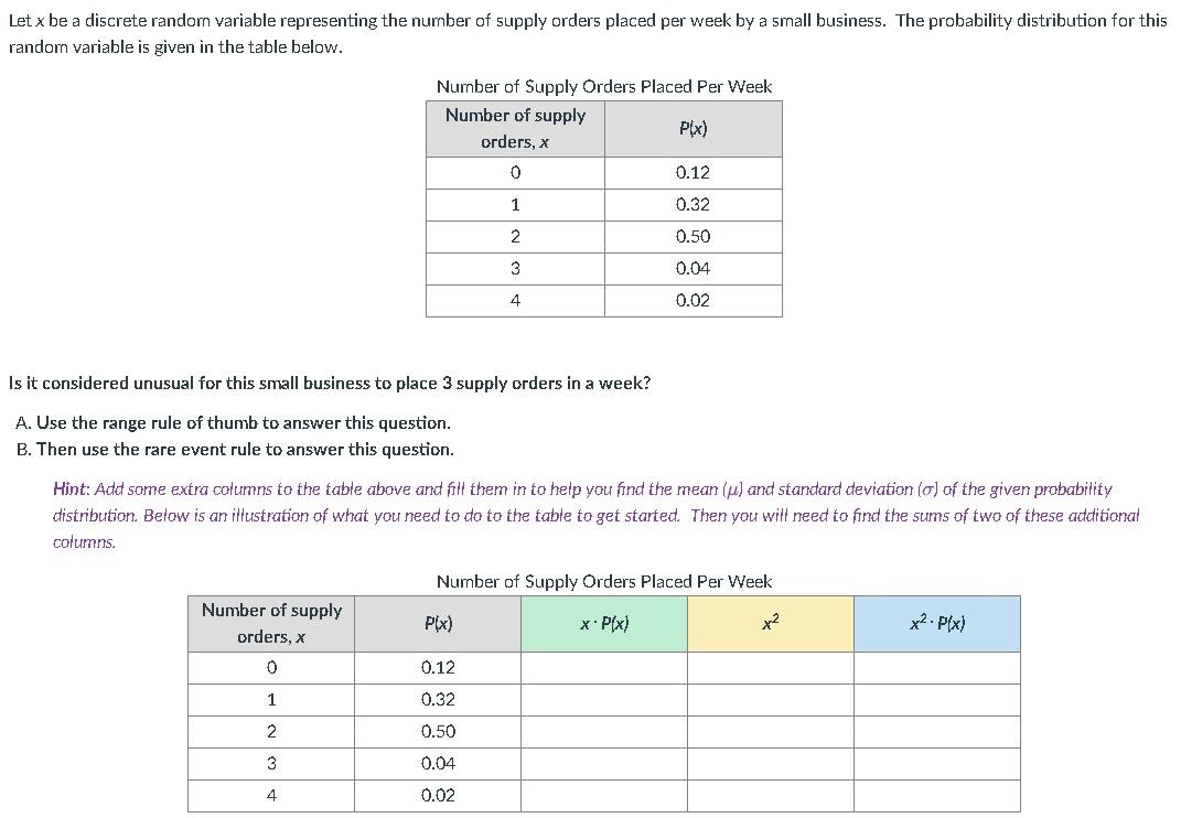 Solved Let x be a discrete random variable representing the | Chegg.com Solved Let x be a discrete random variable representing the | Chegg.com