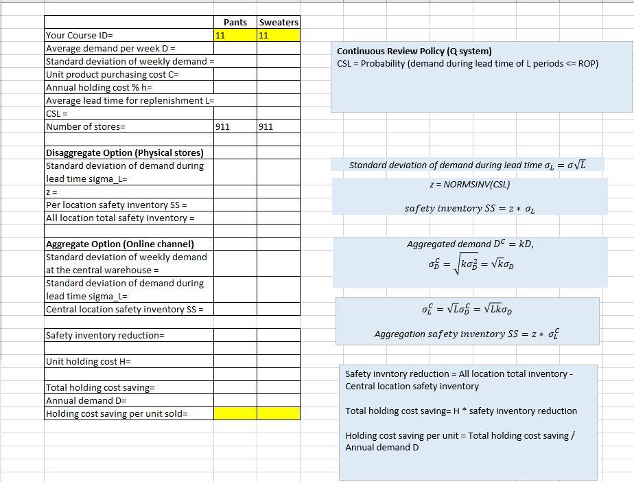 Solved PLEASE SHOW WORK/CALCULATIONS USING EXCEL | Chegg.com