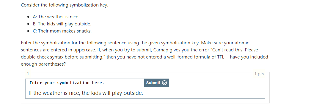 Solved Consider the following symbolization key. • A: The | Chegg.com