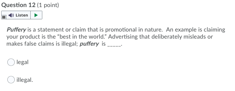 Solved Question 10 (1 point) Listen Rational advertising | Chegg.com