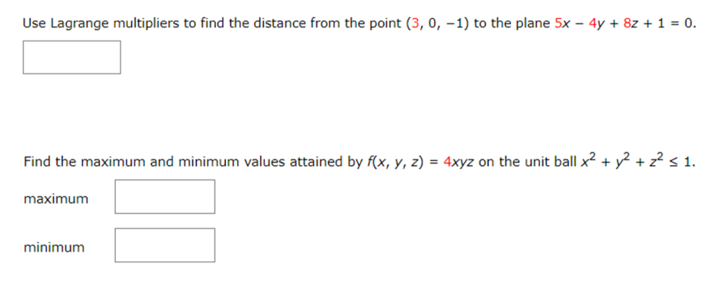 Solved Use Lagrange multipliers to find the distance from | Chegg.com