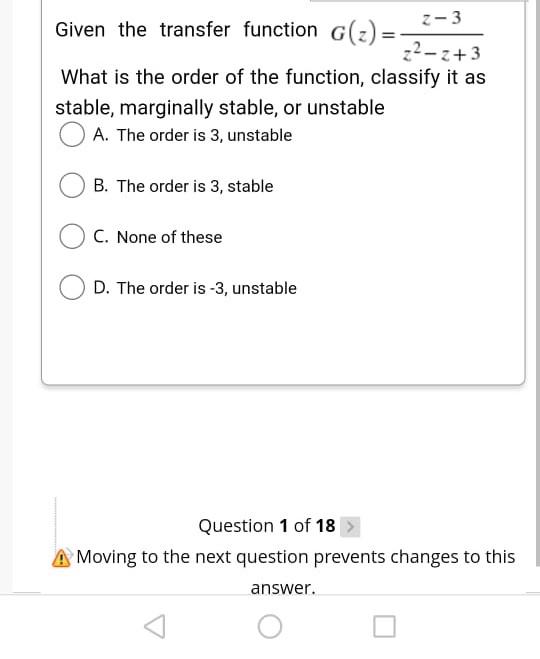 Solved 2-3 Given the transfer function G(z) = 22-3+3 What is | Chegg.com