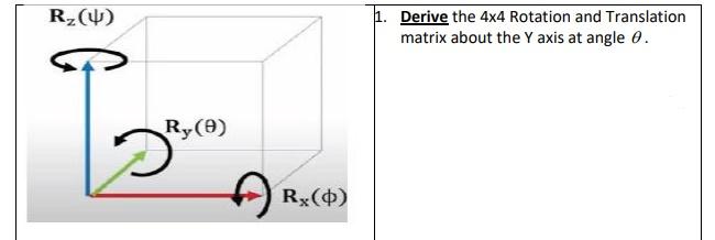 Solved R2() 1. Derive the 4x4 Rotation and Translation | Chegg.com