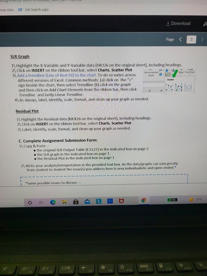 Solved SLR Graph XX Maps PivotChart Charts Scatter 1\ | Chegg.com