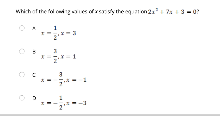 Solved Which of the following values of x satisfy the | Chegg.com