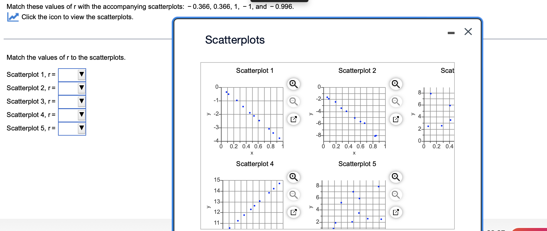 Solved Match these values of r with the accompanying | Chegg.com