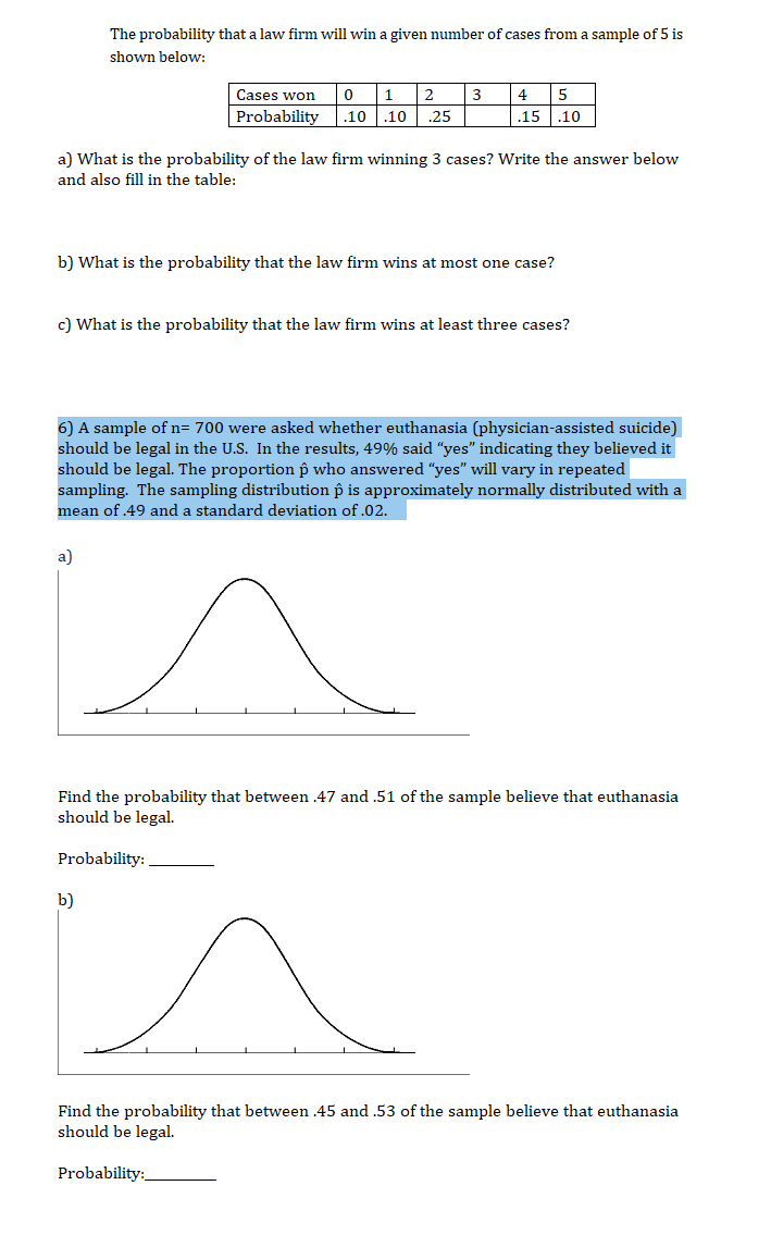 Solved The probability that a law firm will win a given | Chegg.com