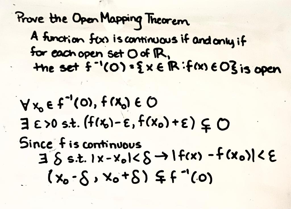 Solved Open Mapping Theorem Im Not Sure How To Prove It In 