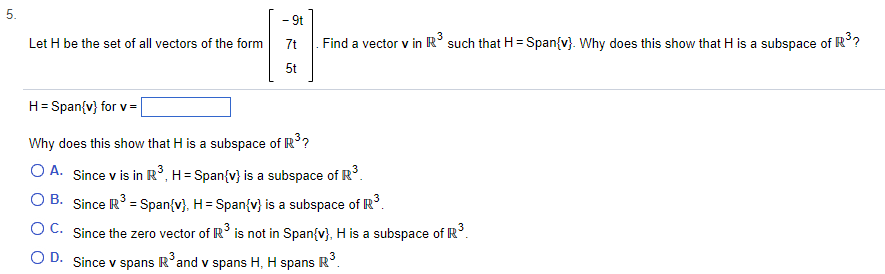 Solved Let H be the set of all vectors of the form | Chegg.com