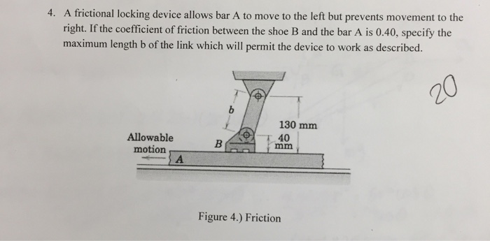 Solved A frictional locking device allows bar A to move to | Chegg.com