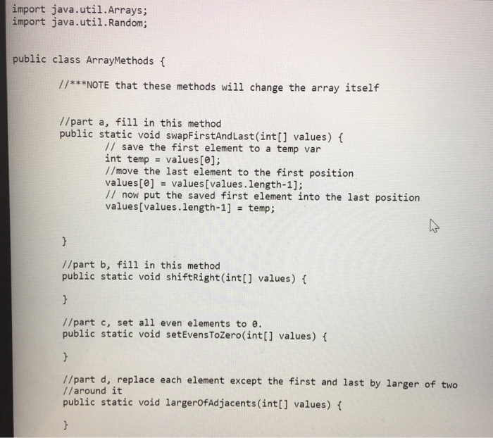 Solved Need help writing these different array methods and | Chegg.com