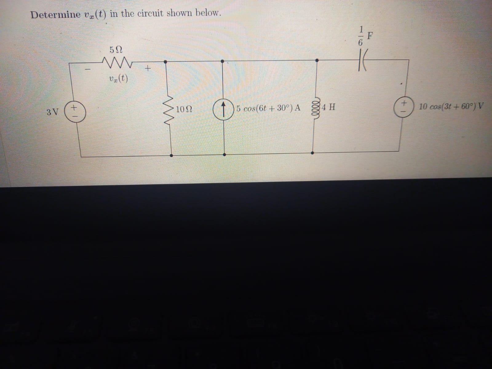 Solved Determine vx(t) ﻿in the circuit shown below. | Chegg.com