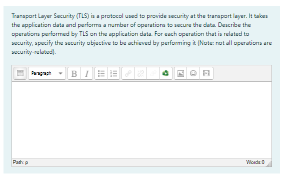 Solved Transport Layer Security (TLS) is a protocol used to | Chegg.com