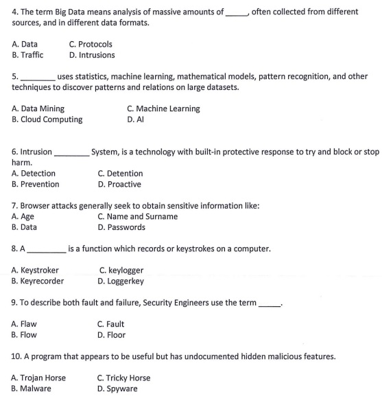 Solved 4. The term Big Data means analysis of massive | Chegg.com