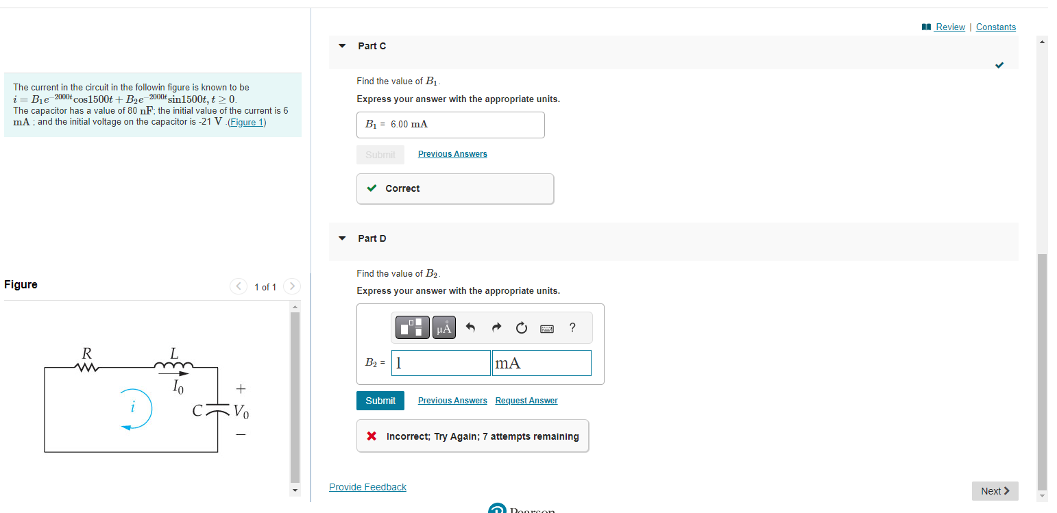 Solved The current in the circuit in the followin figure is | Chegg.com